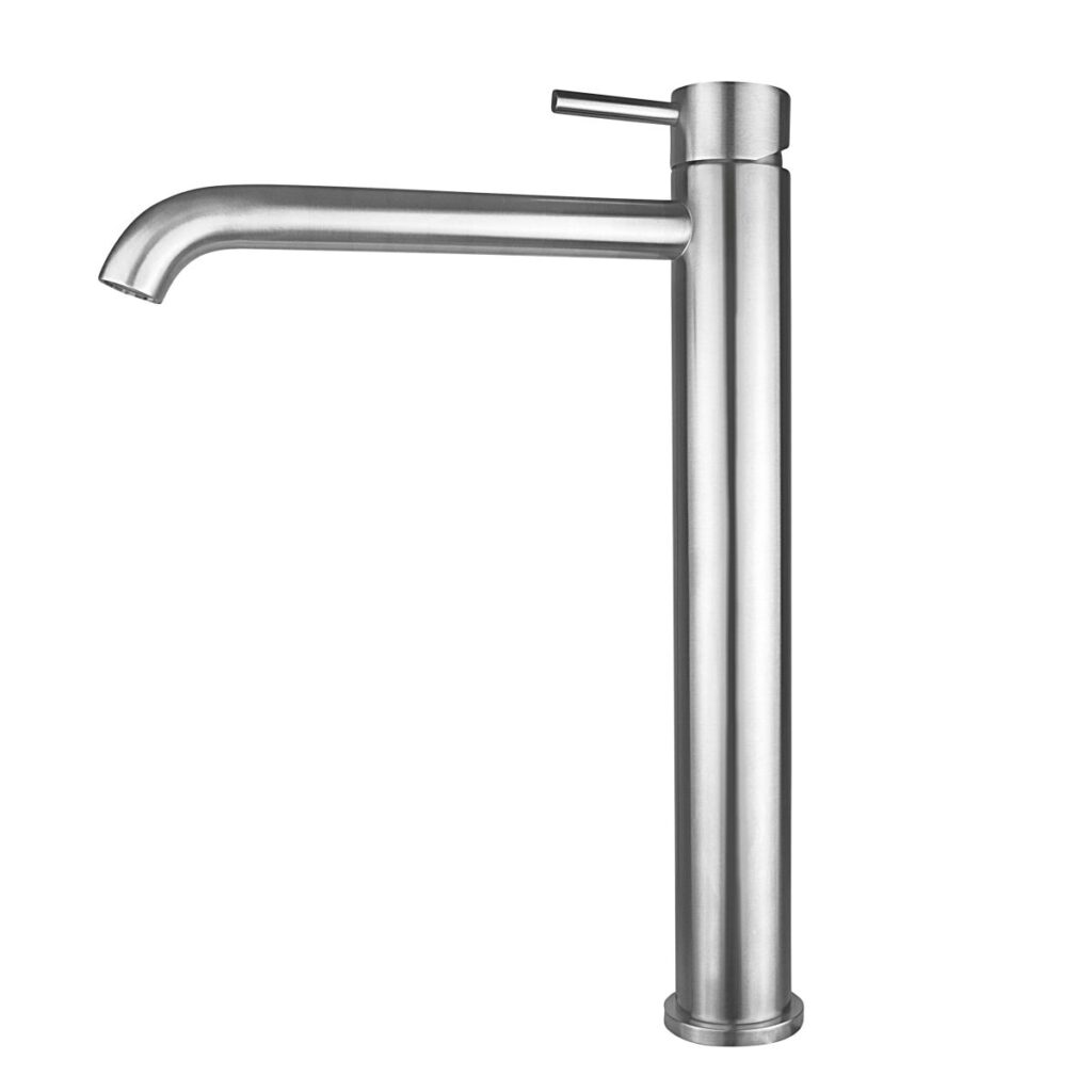 Opbouw waskomkraan geborsteld RVS - Van Sanitair